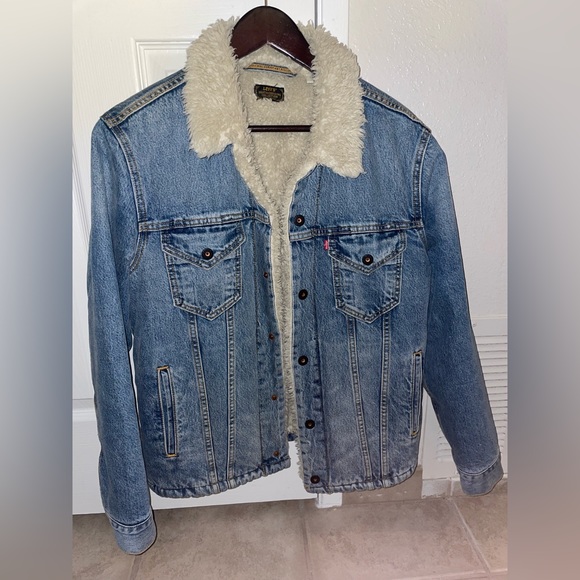 Levi's | Jackets & Coats | Mens Levis Jean Jacket With Wool Lining ...